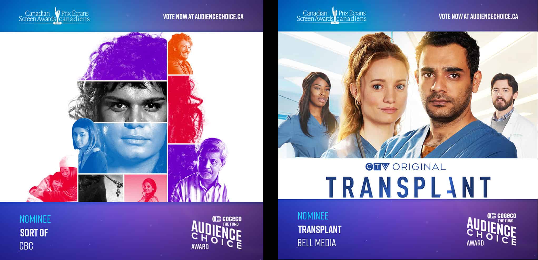 Transplant et Sort Of both finalists at the Cogeco Audience Choice ...